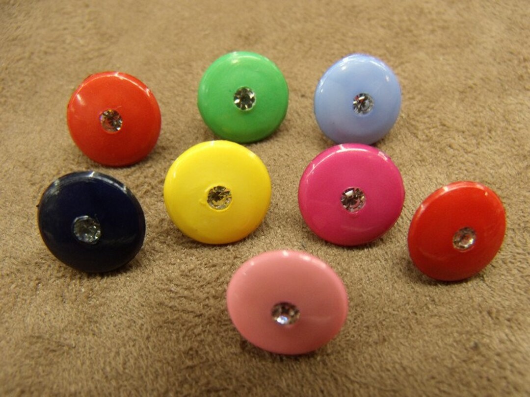 Set of 6 BUTTONS With Small Rhinestone Motif 12 Mm - Etsy
