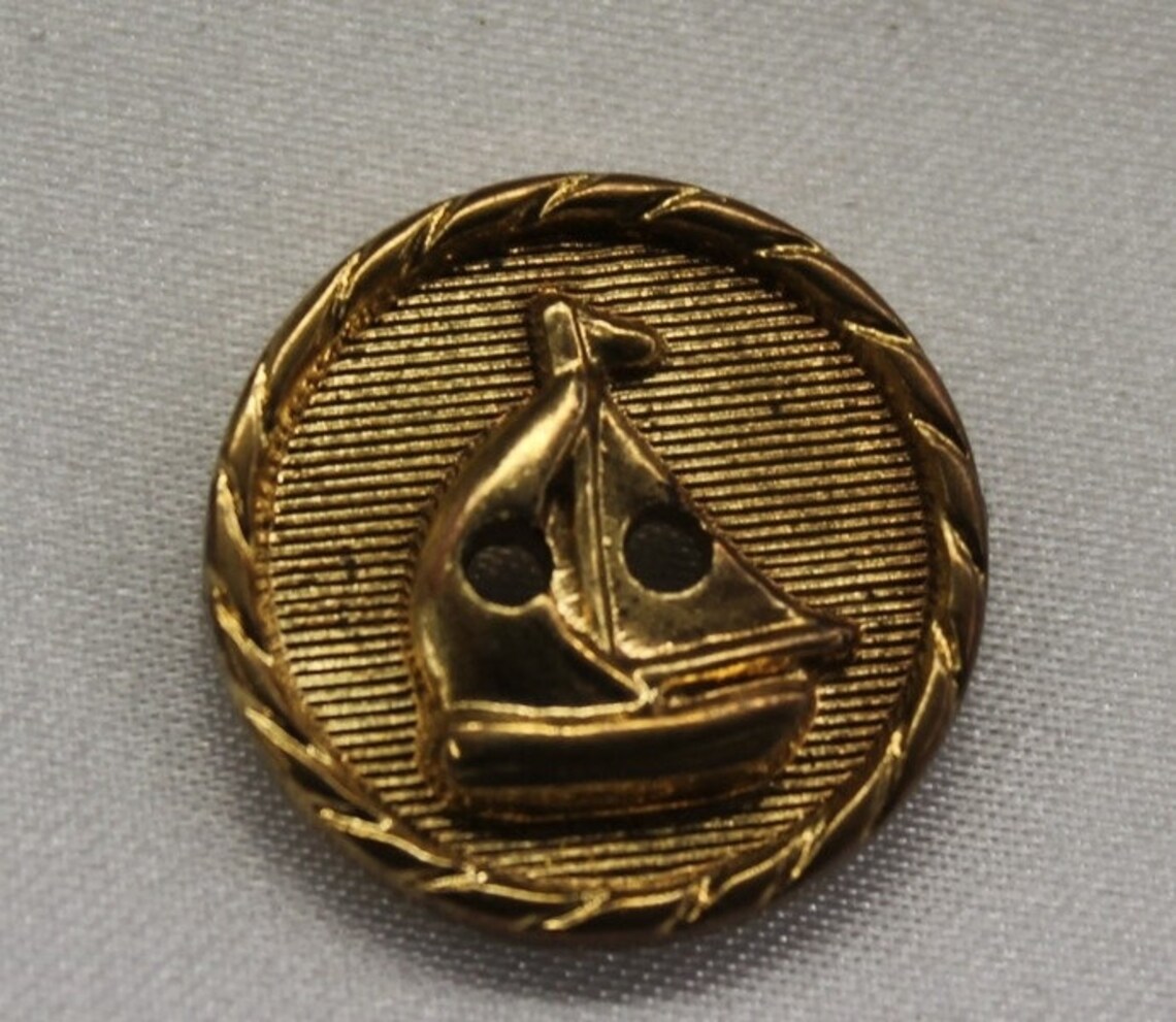 Golden Acrylic Button Small Boat Pattern, Has 2 Holes, 25 Mm,,sold by 6 ...