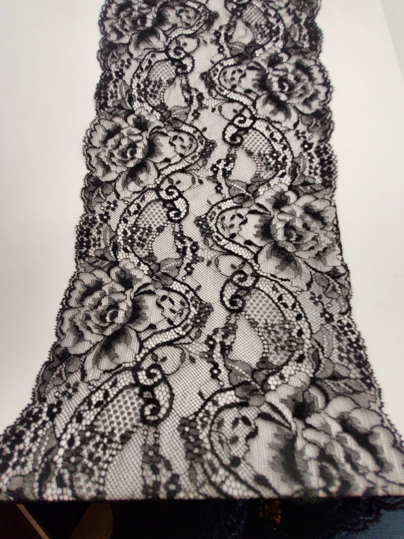 New Black Leavers Calais Lace,21 Cm, Made in France - Etsy