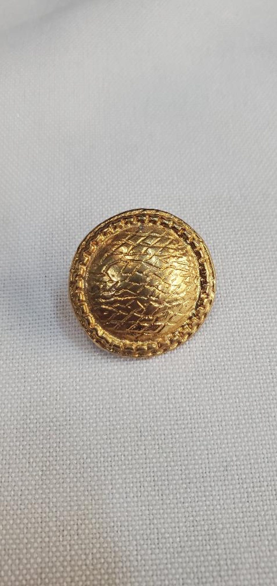 Hammered Gold-plated Metal Button 22mm - Vintage Domed Design - Etsy