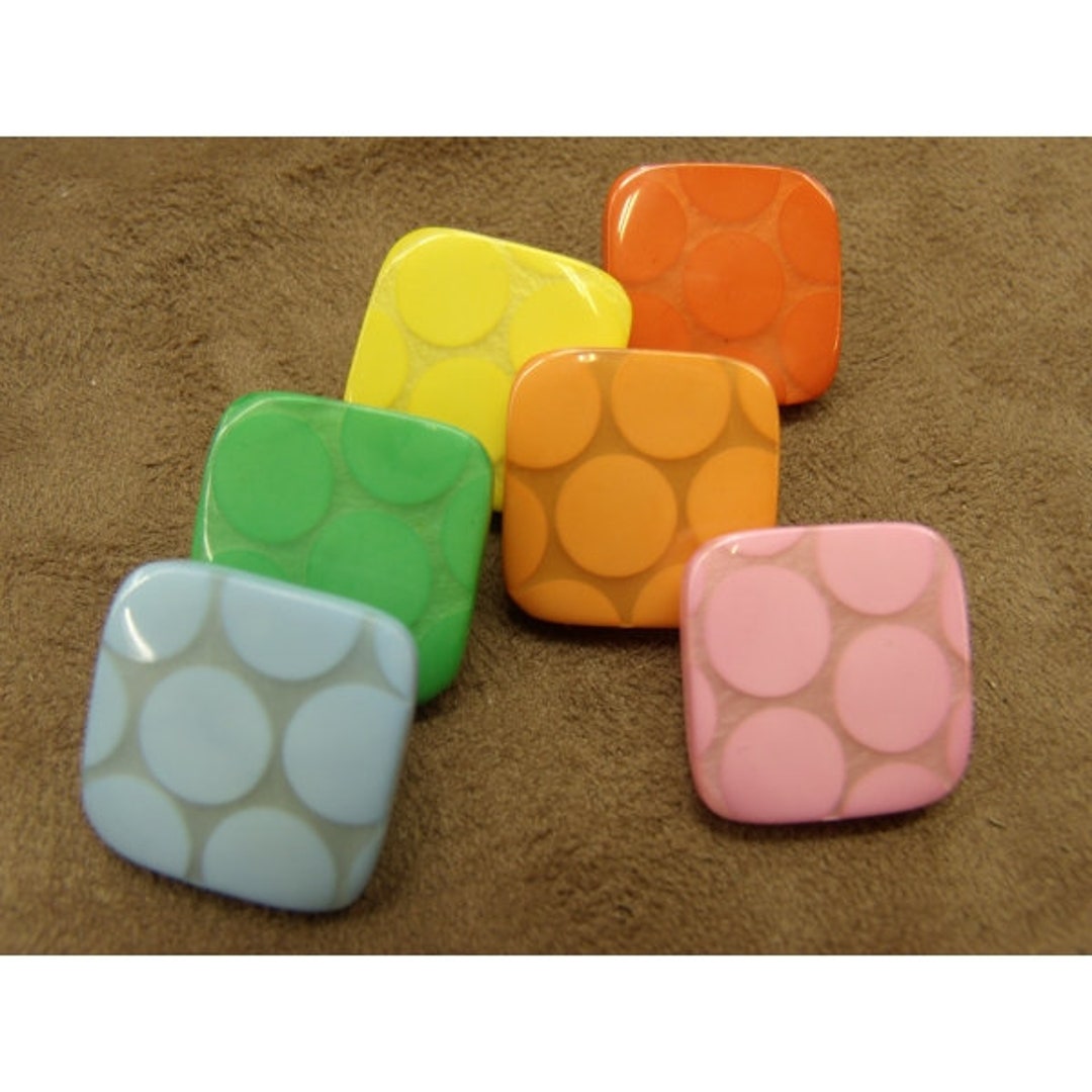 Set of 6 ACRYLIC SQUARE BUTTONS 20 Mm - Etsy
