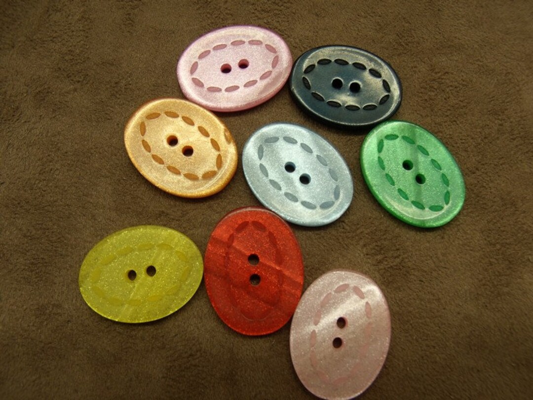 Oval Acrylic Button With 2 Holes, Width 28 Mm, Height 22 Mm - Etsy