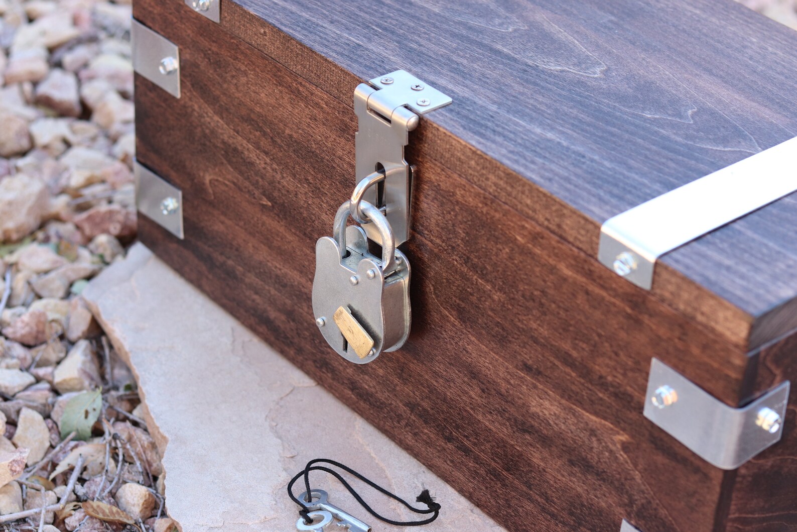 Wooden Keepsak Chest With Lock and Key Wooden Lockable - Etsy