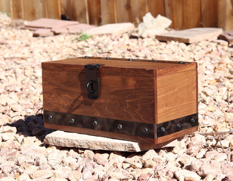 Engraved Wooden Treasure Chest: Rustic Pirate Trunk With Lock - Etsy