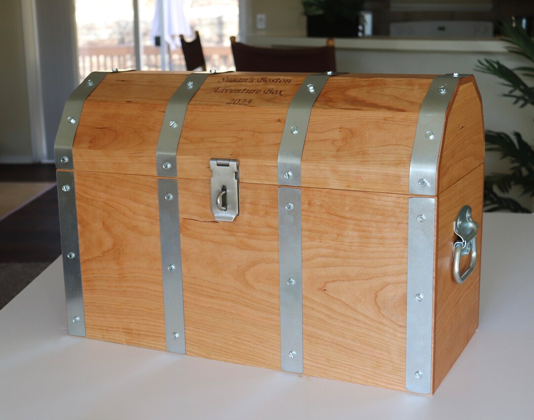 Solid Hardwood Large Chest, Tung Oil Finished Treasure Box, 0 VOC ...