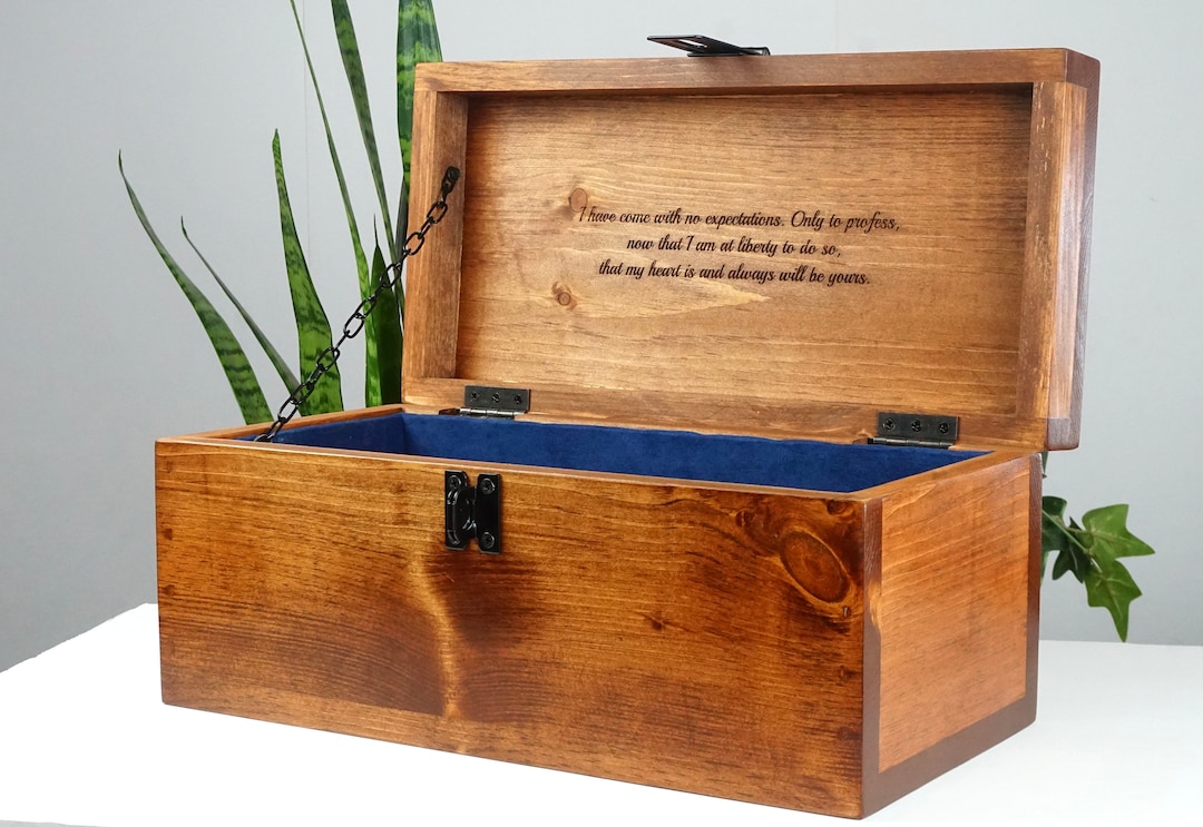 Personalized Wooden Treasure Chest: Velvet Lined Keepsake Box - Etsy
