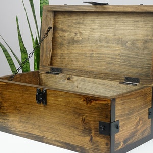 Personalized Wooden Treasure Chest: Lockable Memory Box With Laser ...