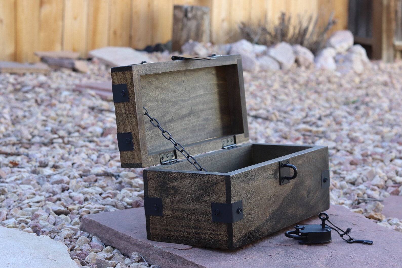 Personalized Treasure Box With Padlock and Skeleton Key / - Etsy