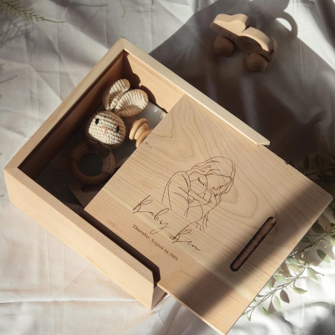 Personalized Baby Keepsake Box - Custom Memory Box for Baby's First ...