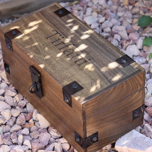 Personalized Wooden Treasure Chest: Lockable Memory Box With Laser ...