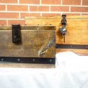 Large Treasure Chest Rustic Chest with Black Metal | Etsy