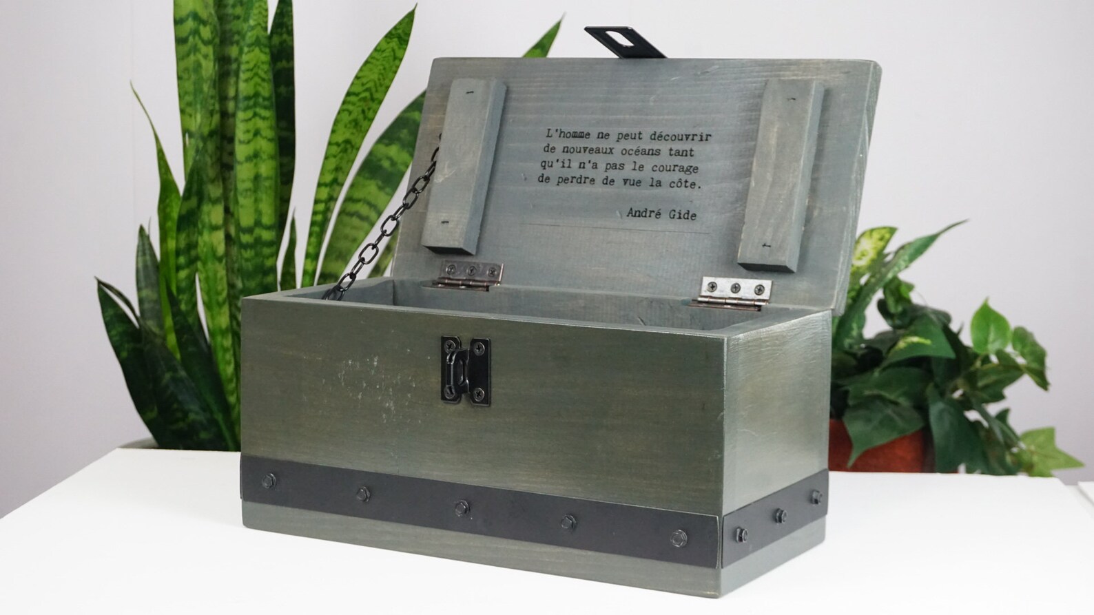 Engraved Wooden Treasure Chest: Rustic Pirate Trunk With Lock - Etsy