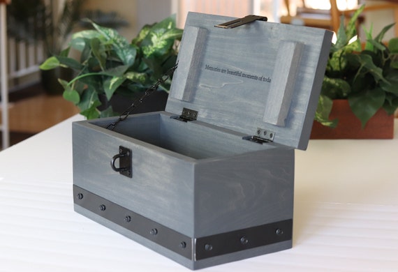Wooden storage trunk with lock store