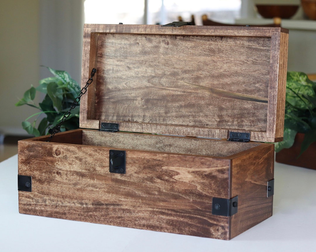 Personalized Wooden Treasure Chest: Lockable Memory Box With Laser ...
