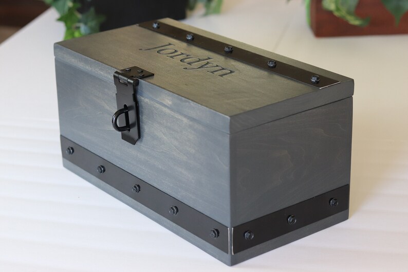 Engraved Wooden Treasure Chest: Rustic Pirate Trunk With Lock - Etsy