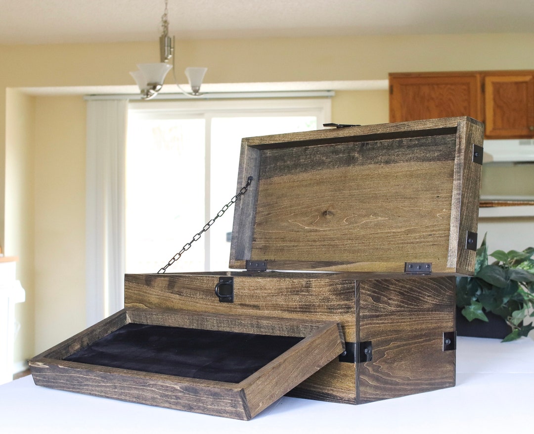 Luxury Large Keepsake With Tray, Box With Tray Inside, Strong Wooden ...