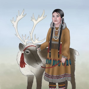 Siberian Yupik Reindeer Herder // Coloring Page // Digital Print for ...