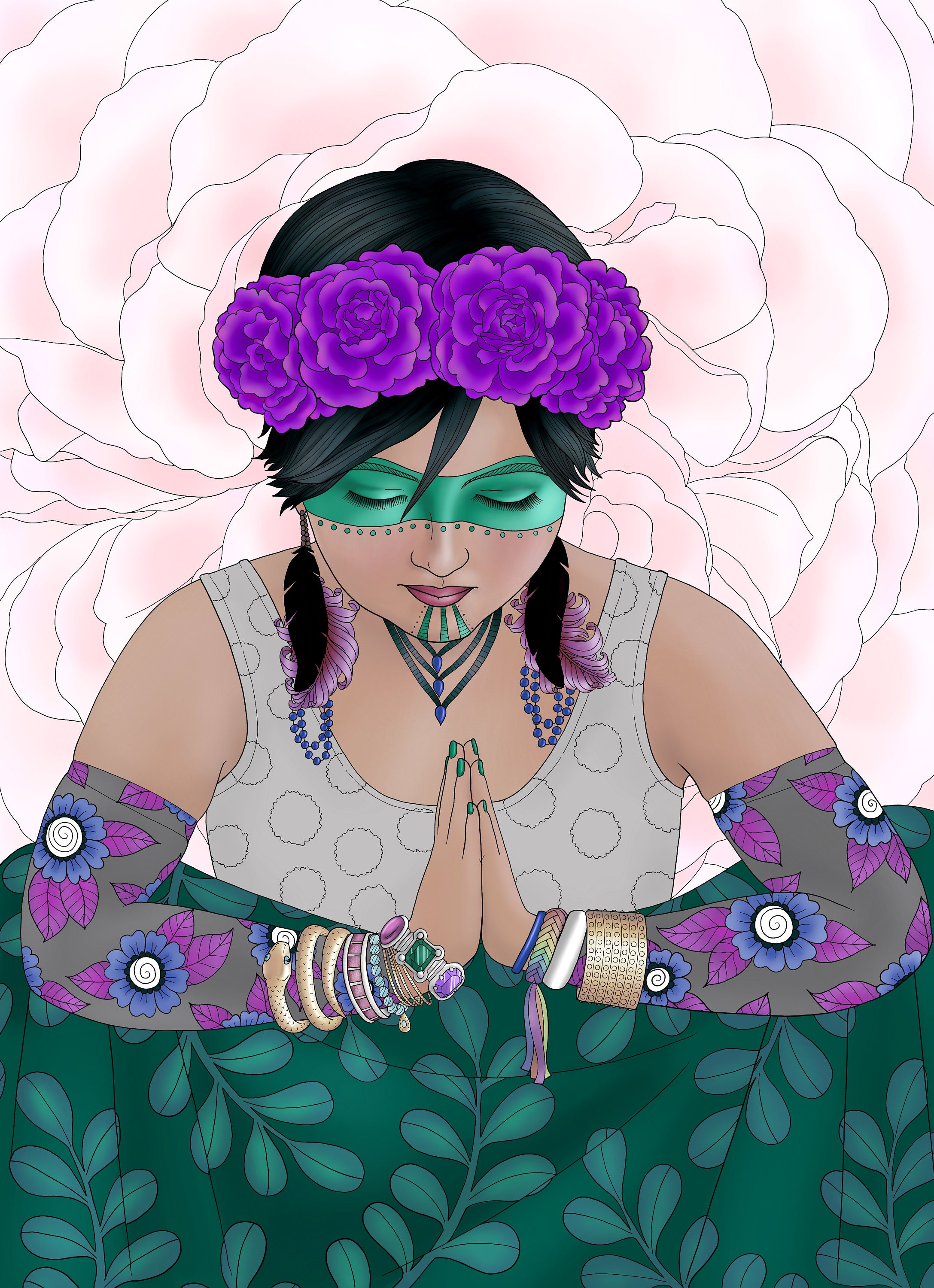 Malasana Garland Pose // Coloring Page // Digital Print for - Etsy