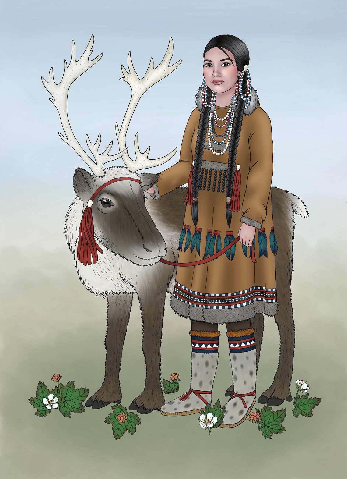 Siberian Yupik Reindeer Herder // Coloring Page // Digital Print for ...
