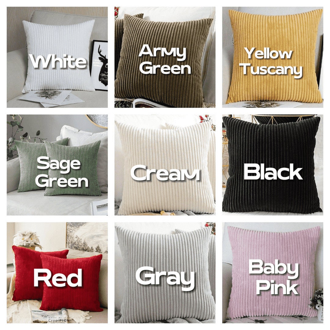 Handmade Corduroy Cushion Cover – 16x16" Soft Pillow Case - Etsy UK
