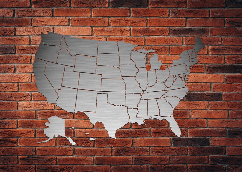 USA Outline All 50 States DXF-SVG - Etsy
