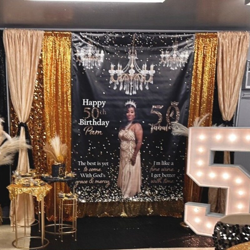 50th Birthday Backdrop - Etsy
