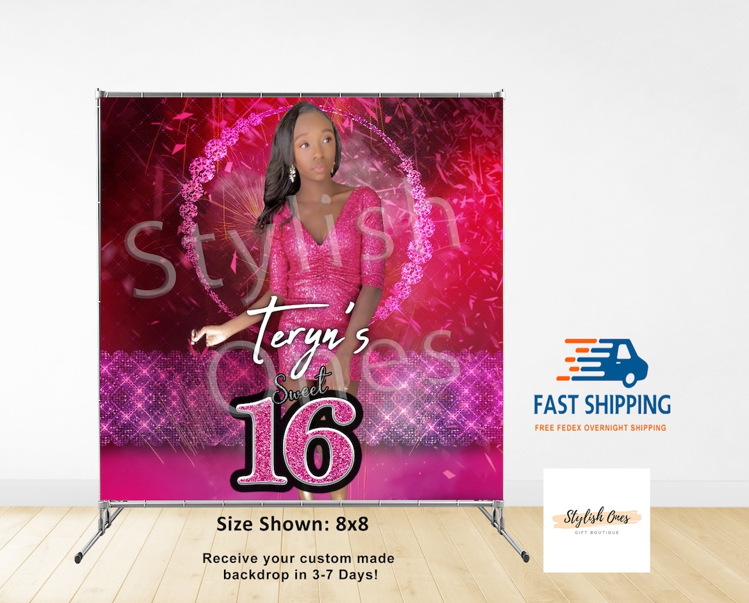 Shades of Pink Photo Backdrop, Custom Photo Birthday Backdrop, Photo ...