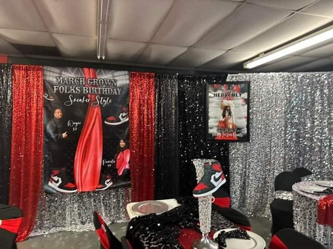 Sneaker Ball Backdrop, Sneakerball Banner With Custom Photos, Step ...