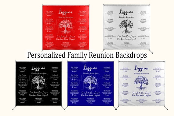 Family Reunion backdrop | Personalized backdrop | Free tree reunion ...