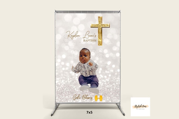 Custom baptism backdrop photo by Stylish Ones | Catch My Party