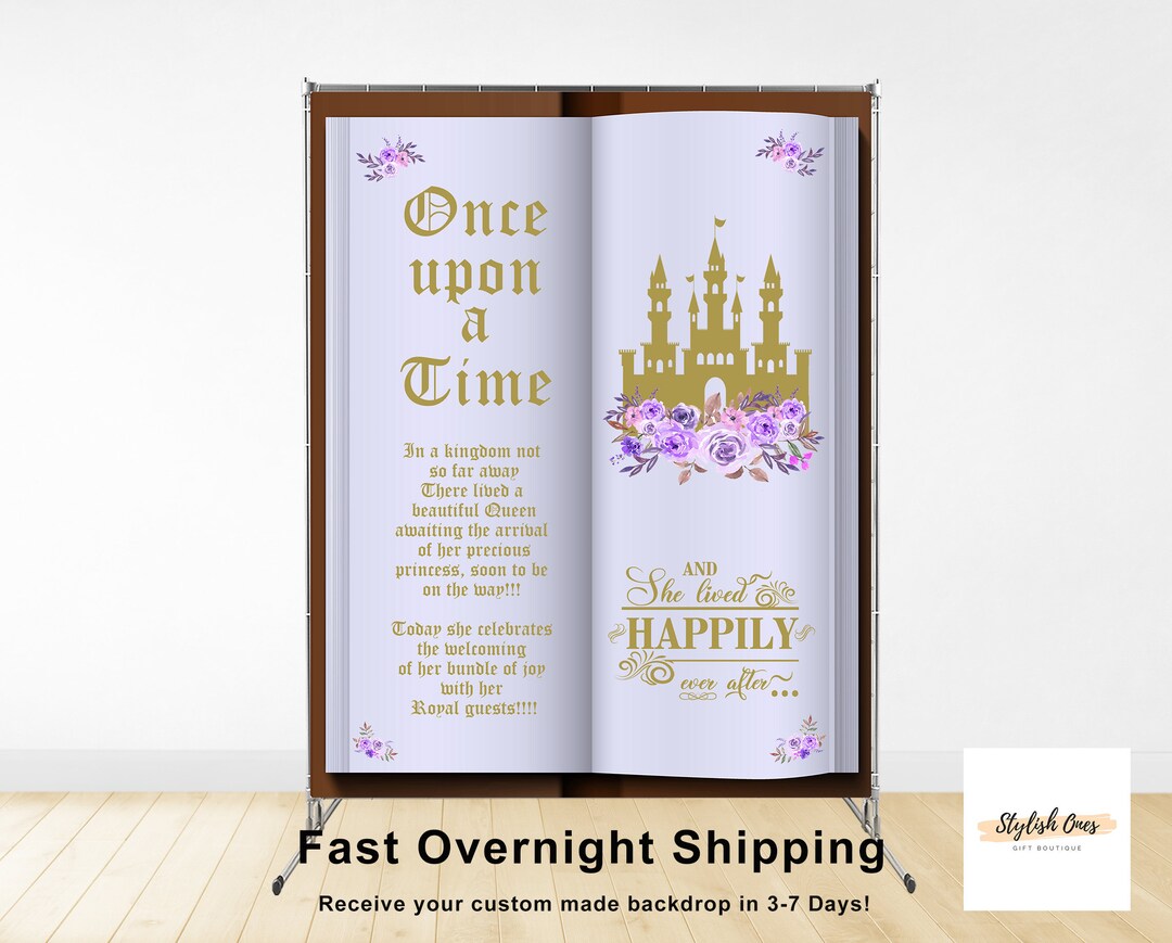 Fairytale Baby Shower Backdrop With "once Upon a Time" Giant Storybook ...