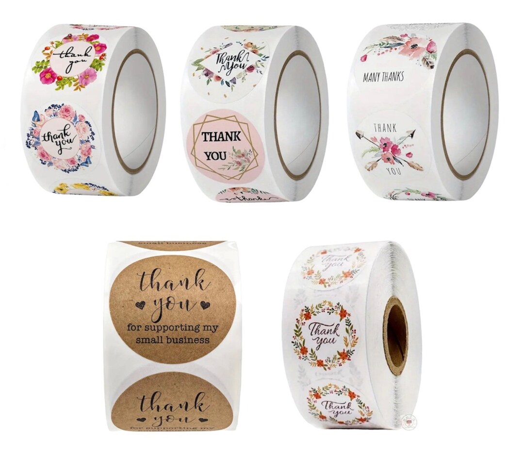Thank You Stickers 1 Inch Choose Your Style and Quantity Small Business ...