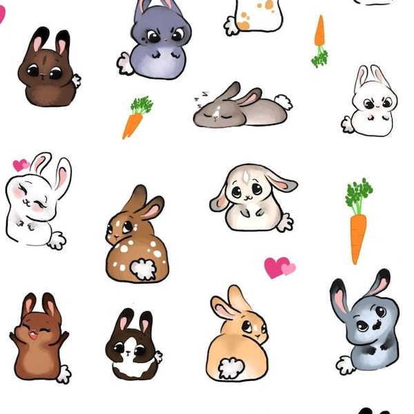 Tiny Bunny Stickers - Etsy