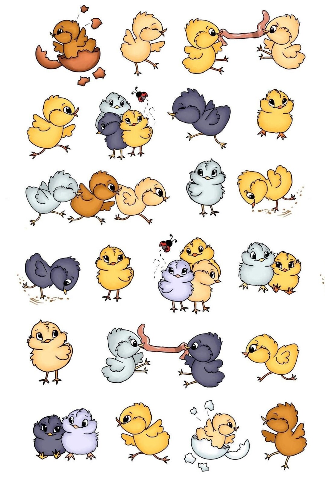 Baby Chick Stickers Baby Chickens Handmade Stickers Planner - Etsy
