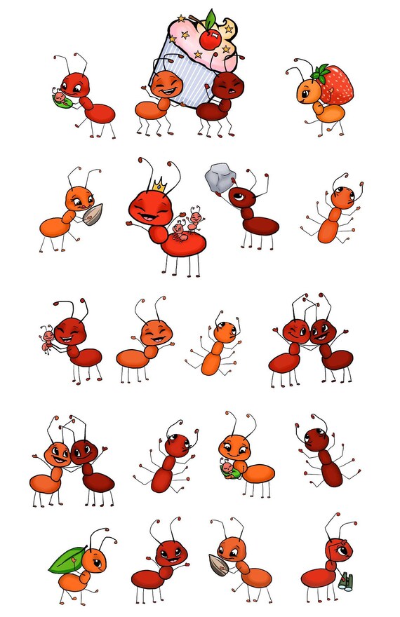 Cute Red Ant Stickers Planner Stickers Ant Stickers Cute - Etsy
