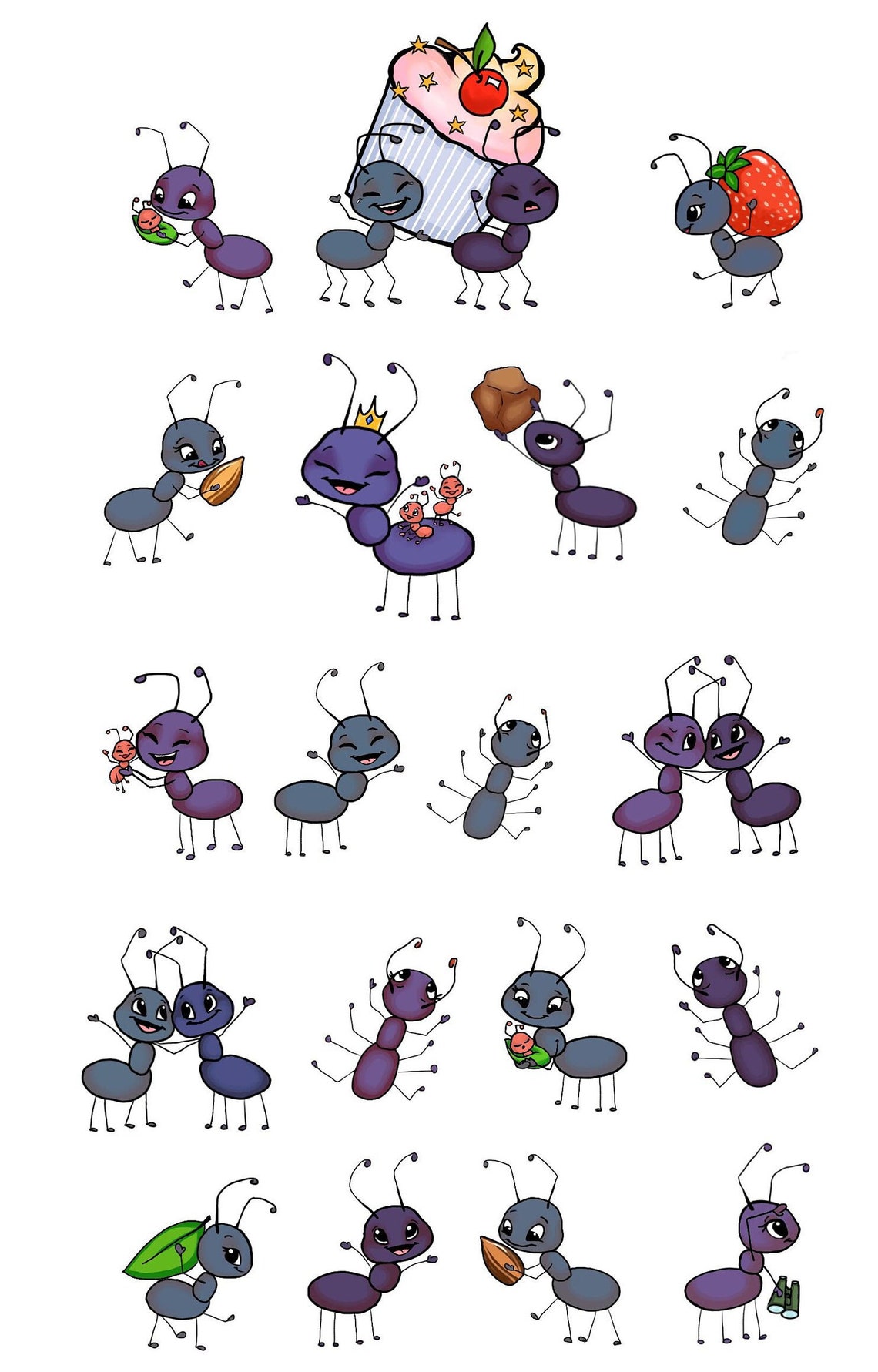 Cute Black Ant Stickers Planner Stickers Ant Stickers Cute - Etsy