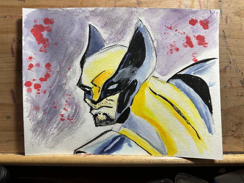 Marvels Wolverine Watercolour - Etsy