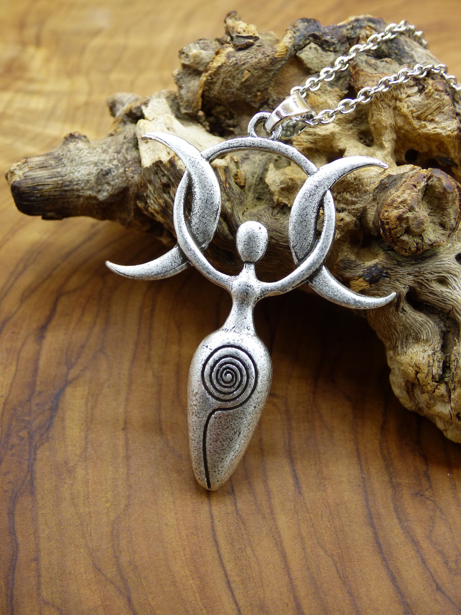 Moon Goddess Spiral Pendant Necklace ~ Women's Cycle Protection ...