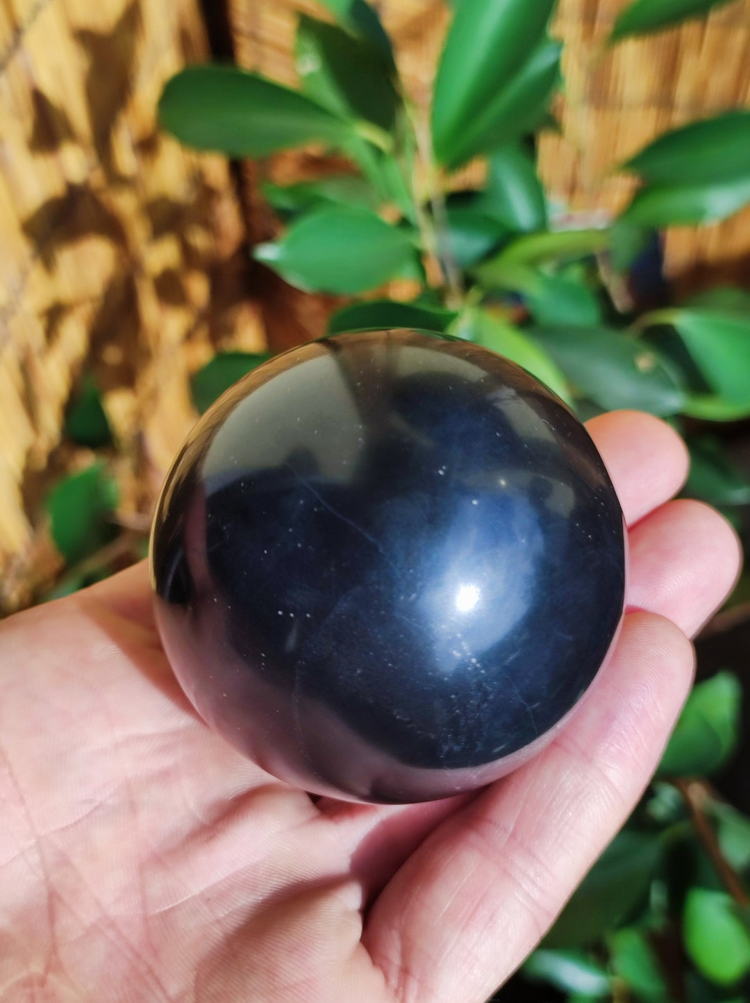 Midnight Lemurian Jade Black Jade Magical Gemstone Ball Massage ...