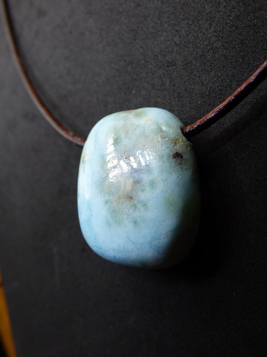 Larimar atlantis Stone Gemstone Necklace Blue Crystal Ethno Nature ...