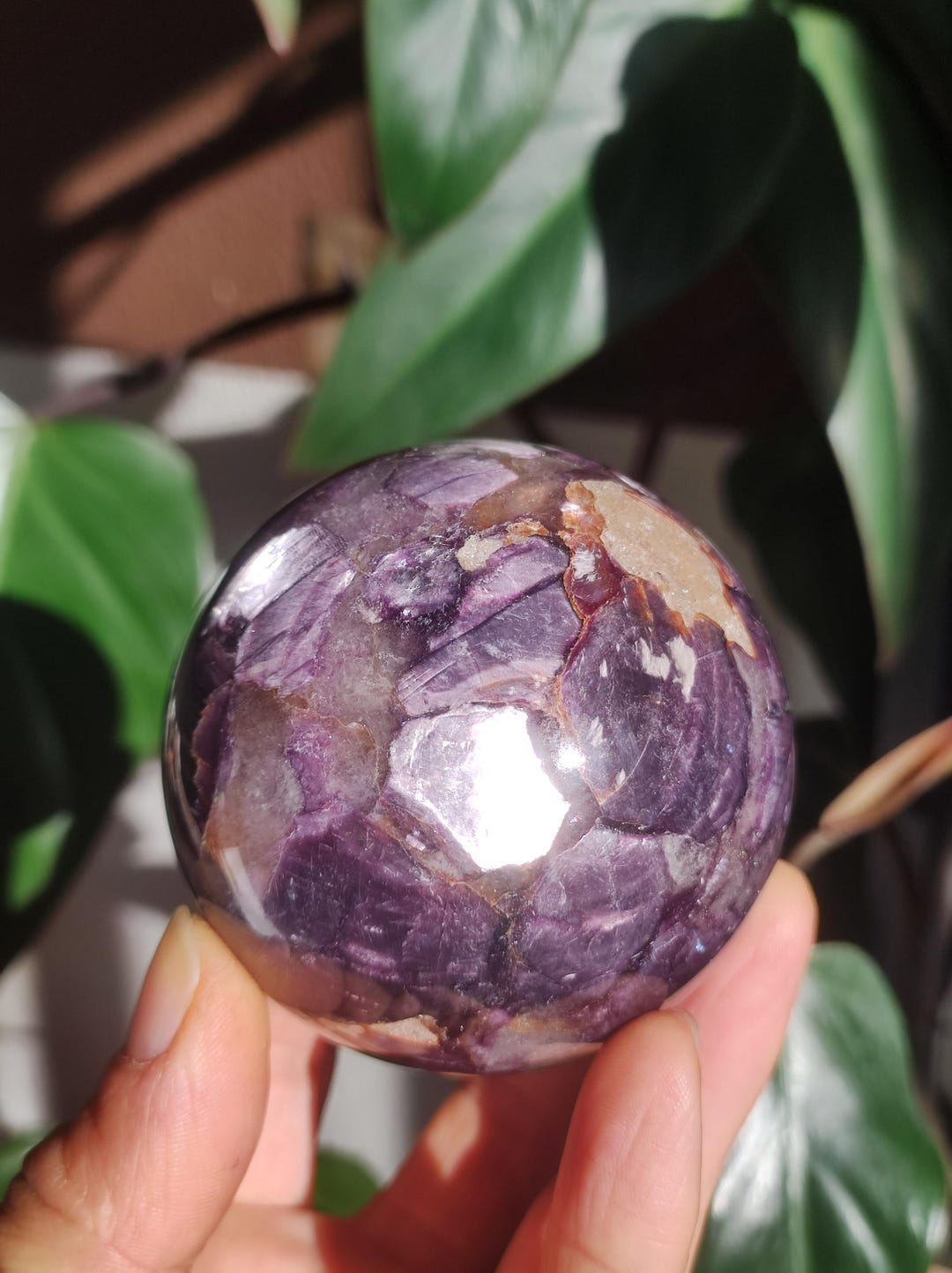 Lepidolite / Purple Mica Glimmer Effect - Gemstone Ball Purple Natural ...
