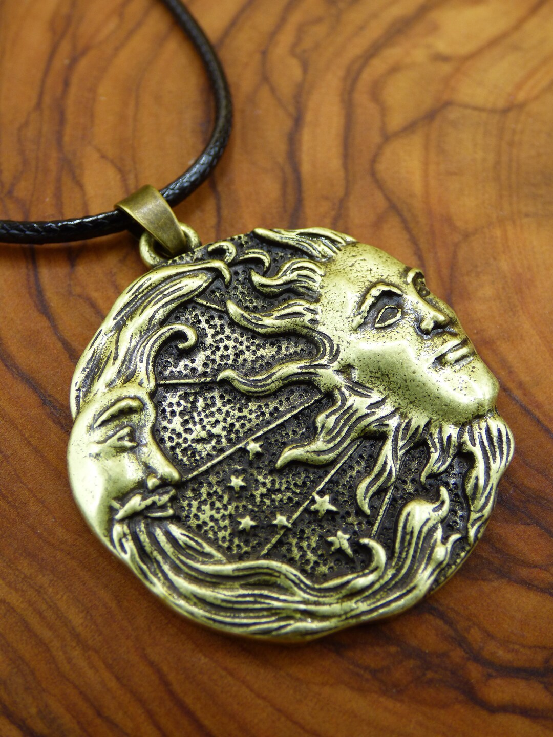 Sun & Moon / Day Night ~ Amulet Necklace Tibet HIPPIE GOA Boho Tibet ...