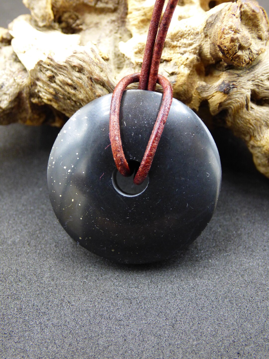 Midnight Lemurian Jade Black / Black Jade Pyrite Inclusions Donut ...