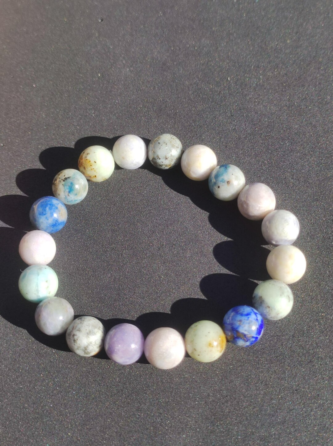 10 Mm Hackmanite rarity Gemstone Stretch Bracelet Blue Pink White ...