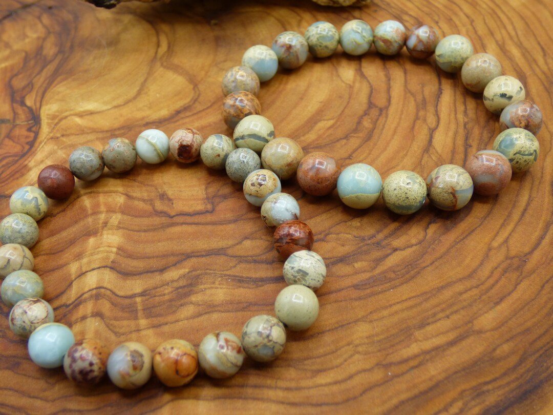 Serpentine Gemstone Bracelet Stretch GOA Hippie boho ethno indie nature ...