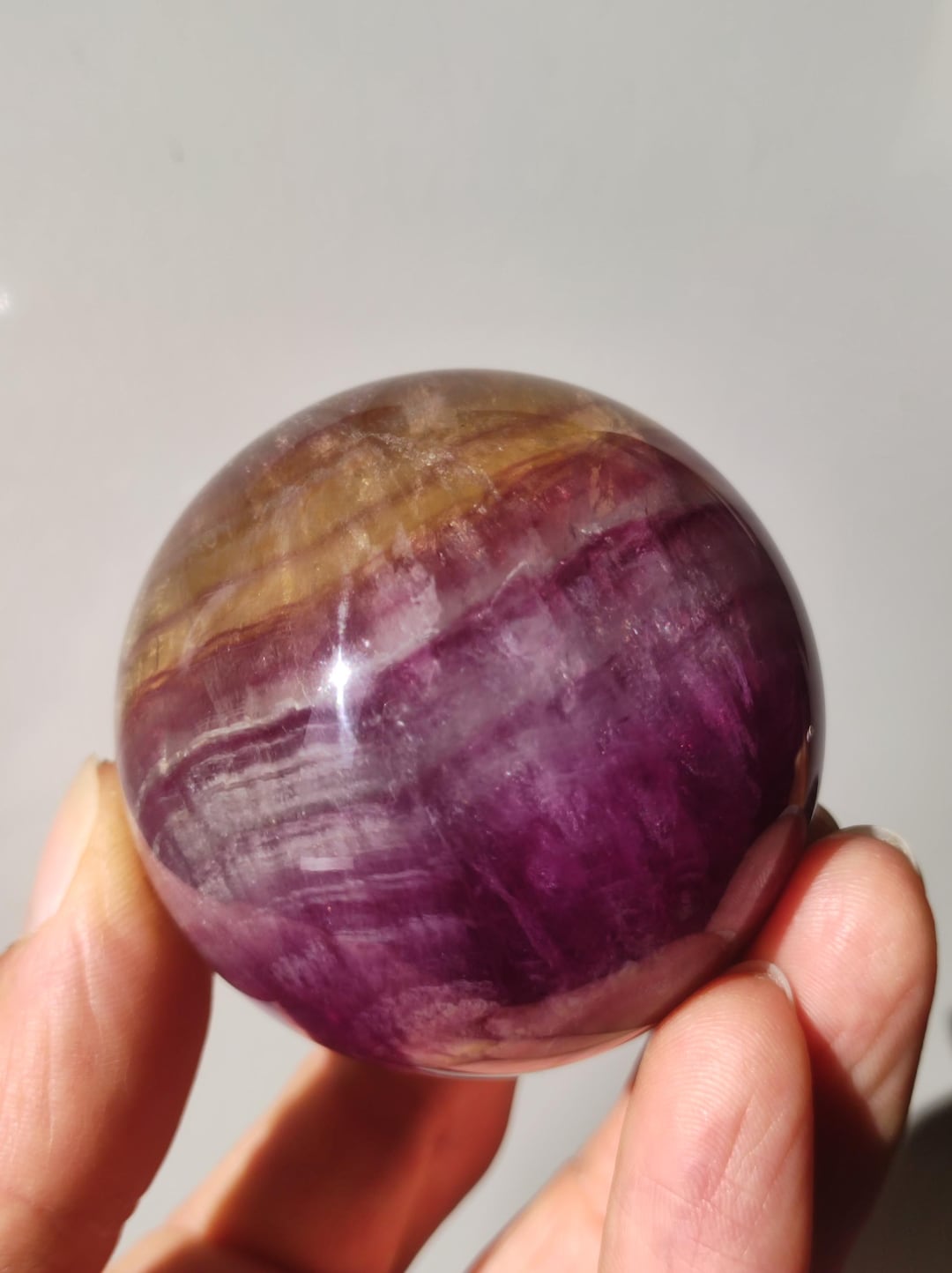 Candy Fluorite Yellow Rainbow Gemstone Ball Decorative Sphere Crystal ...