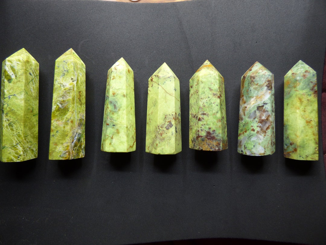 Opal Green Crystal Point Tip Tower Obelisk Magical Gemstone Decoration ...