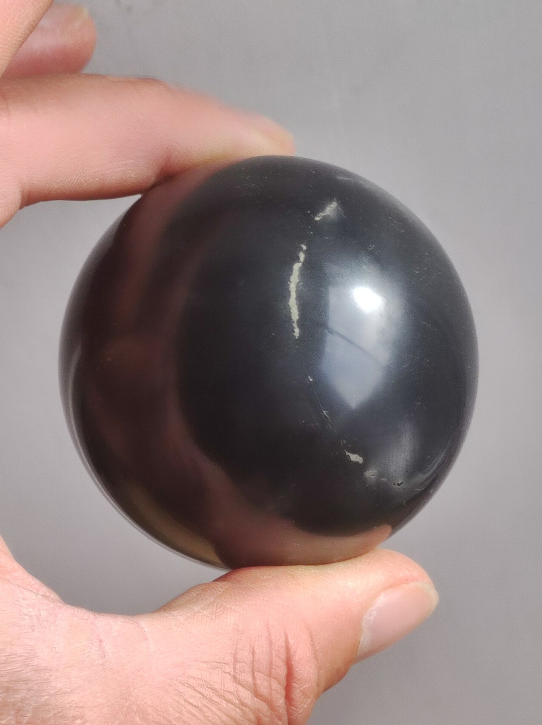 Midnight Lemurian Jade Black Jade ~ Magic Gemstone Ball Massage ...