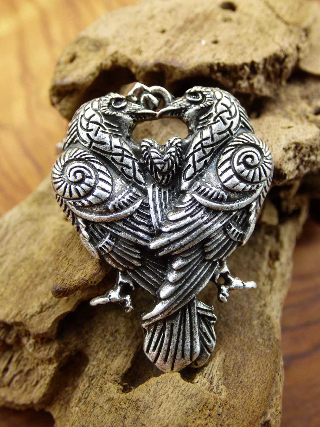 Raven Necklace odin Amulet Necklace Antique Bronze/silver HIPPIE GOA ...