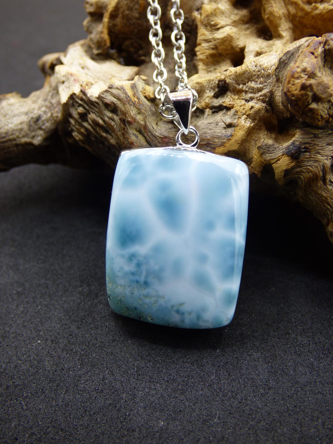 Larimar AAA "atlantis Stone" Gemstone Necklace 925 Sterling Silver ...